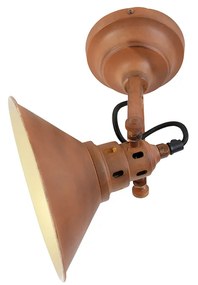 Průmyslová nástěnná lampa rez se zlatem - Rust