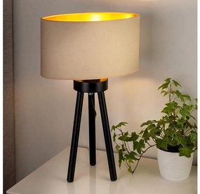 Duolla - Stolní lampa OVAL VEGAN 1xE27/15W/230V pr. 30 cm krémová