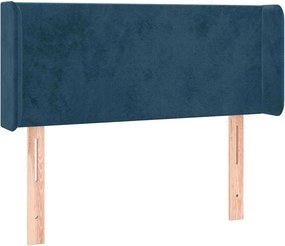 Čelo postele s LED tmavě modré 103 x 16 x 78/88 cm samet 3123002