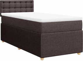 Box spring postel s matrací tmavě hnědá 90x200 cm textil 3289656