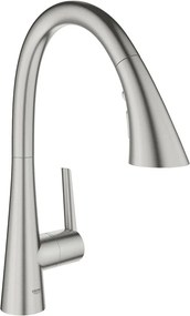 Grohe Zedra dřezová baterie s vytahovací sprškou, 3 proudy supersteel 32294dc2 G32294DC2