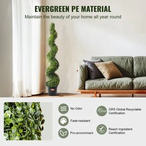 2 Kusů 1,5 m Umělý buxus Topiary Strom Umělá rostlina UV Dekor vnitřní/venkovní