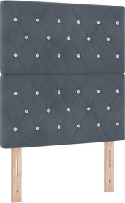 Postel s boxspringem s čelo Tmavě šedá 200 x 80 cm samet 3344409