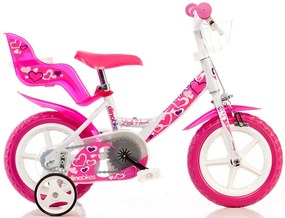 Dino bikes Dino 124GLN bílá+růžový potisk 12" 2015 dětské kolo