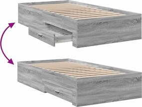 Rám postele se zásuvkami šedý sonoma 90x200 cm kompozitní dřevo 3280431