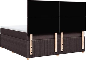 Box spring postel s matrací tmavě hnědá 180x200 cm textil 3292131