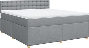 Box spring postel s matrací světle šedá 180 x 200 cm textil 3289073