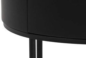 Stylový noční stolek Ariel oválný černý - Skladem