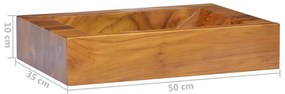 vidaXL Marketos Umyvadlo masivní teak 50 x 35 x 10 cm