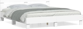 vidaXL Rám postele s čelem 180 x 200 cm kompozitní dřevo [3207399] Barva: kouřový dub