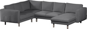 Potah na pohovku IKEA Norsborg rohová, 5-místná se šezlongem barva šedá látka pletený vzor