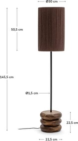 Stolní lampa v tmavě přírodní barvě z masivu akácie (výška 147 cm) Kor – Kave Home
