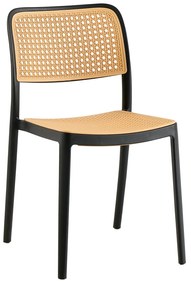 Kondela Stohovatelná židle, černá/béžová, RAVID TYP 1