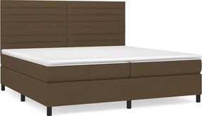 Box spring postel s matrací tmavě hnědá 200x200 cm textil 3141884