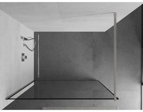 Mexen Kioto, sprchová zástěna Walk-In 140 x 200 cm, 8mm čiré sklo černý vzor, ​​broušená ocel profil, 800-140-101-97-70