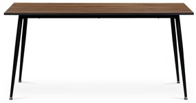 AUTRONIC Jídelní stůl, 160x80, deska MDF, dýha divoký dub, kovové nohy,  černý lak