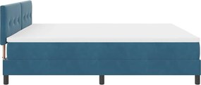 Postel s boxspringem s čelo Tmavě modrá 200 x 200 cm samet 3339198