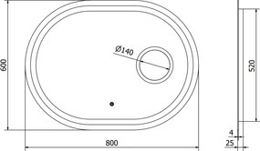 Mexen Umba, LED koupelnové zrcadlo s podsvícením a kosmetickým zrcadlem 80 x 60 cm, 6000K, ochrana proti zamlžování, 9822-080-060-611-00