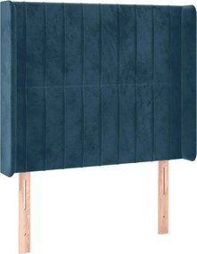 Box spring postel s matrací a LED tmavě modrá 80 x 200 cm samet 3139653