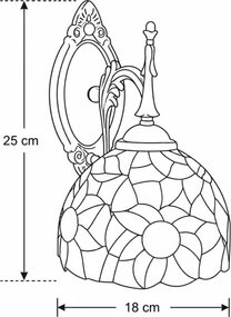 Brilagi - Tiffany vitrážová nástěnná lampa SUNFLOWER 1xE14/40W/230V