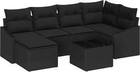 Set pohovek 7 ks Černá polyratan 3346803
