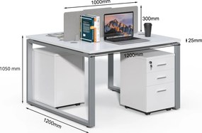Kancelářská sestava 2 osoby Houseland Prime Max 01 120 cm bílá