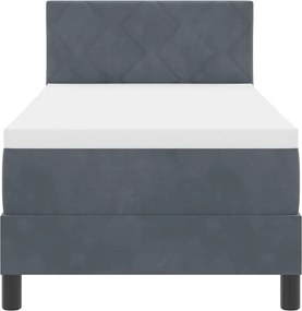 Postel s boxspringem s čelo Tmavě šedá 80 x 200 cm samet 3339201