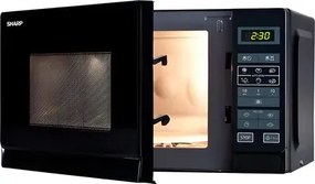 Sharp R242BKW černá / Mikrovlnná trouba / 800 W / 20 l / 11 výkonových