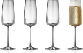 Křišťálové skleničky v sadě 4 ks na sekt 300 ml Zero – Lyngby Glas
