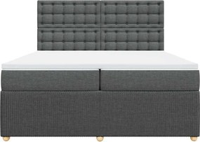 Box spring postel s matrací tmavě šedá 200x200 cm textil 3294478