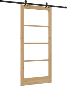 vidaXL Posuvné dveře ORKDAL Přirozená a černá 93 x 202 cm [3332203]