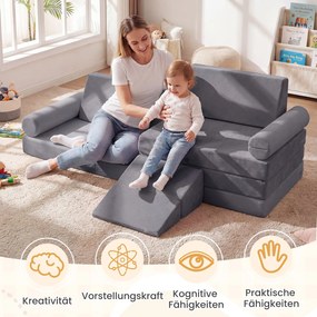 Costway 10-dílná dětská sedací souprava Modulární dětská pohovka na hraní