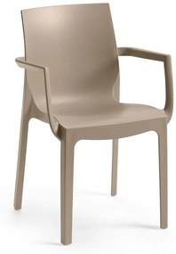 Jídelní židle EMMA ARMCHAIR Rojaplast Šedohnědá taupe