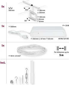 Paulmann 94483 - SADA 5xLED/4,8W Kompletní lankový systém FRAME 230V bílá