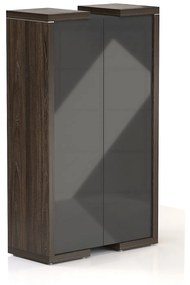 NABYTEK-DESIGNOVY.CZ - DL5105U - Manažerská šatní skříň SOLID, 2 dvéřová, (v obou sekcích věšáky), výška 187,6cm, délka 111,2cm, jilm royal/bílá
