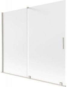 Mexen Velar, 2-křídlová posuvná vanová zástěna 180 x 150 cm, 8mm sklo námraza, broušená ocel, 896-180-000-31-97