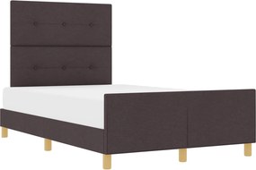 Rám postele s čelo Tmavě hnědá 120 x 200 cm textil 3344721