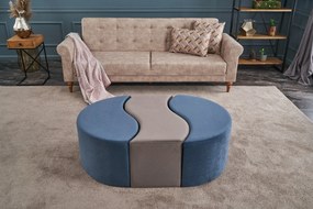 Atelier del Sofa Taburet Alya Puf - Blue, Mink, Modrá, Norková