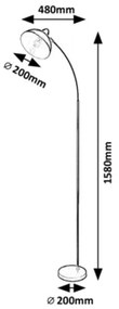 Rabalux 5241 - Stojací lampa DARON 1xE27/40W/230V matný chrom