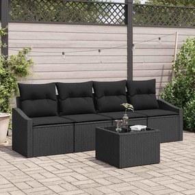 Set pohovek 5 ks Černá polyratan 3346593