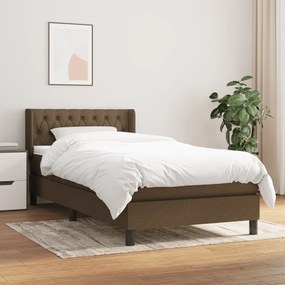 vidaXL Box spring postel s matrací 90x200 cm textil [3129926] Barva: tmavě hnědá