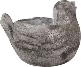 Dekorace cementový antik květináč ptáček - 18*12*13 cm