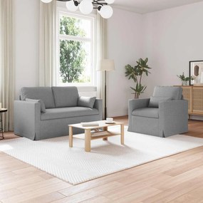 Set pohovek 2 ks Světle šedá textil 3407493