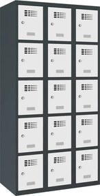 MALOW Šatní skříň dělená Sus 335 W šířka 900 mm [světle šedá, světle modrá, cylindrický zámek]