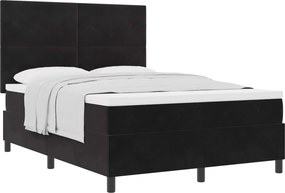 Postel s boxspringem s čelo Černý 140 x 200 cm samet 3339838
