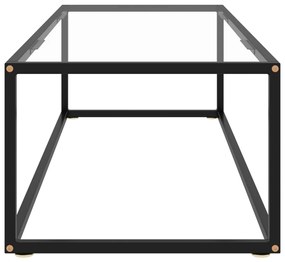 Konferenční stolek černý s tvrzeným sklem 120 x 50 x 35 cm - Default Title