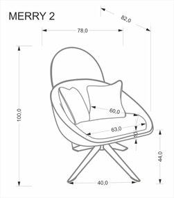 Otočné křeslo Merry 2 krémové