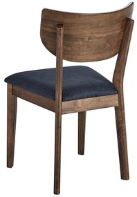 Sada 2 dřevěných jídelních židlí tmavé dřevo/modré MOKA Beliani