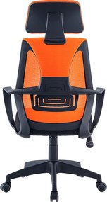 Ergonomická kancelářská židle SOFT - oranžová síťovina