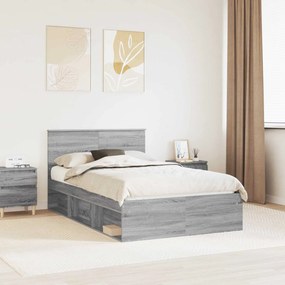 Rám postele s čelo Šedá Sonoma 120 x 200 cm Kompozitní dřevo 3407909